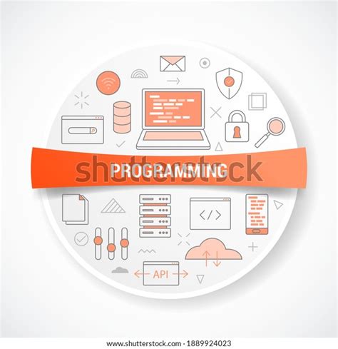 Programming Concept Icon Concept Round Circle Stock Vector Royalty Free Shutterstock