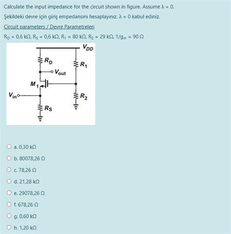 Solved Calculate The Input Impedance For The Circuit Shown Chegg Com
