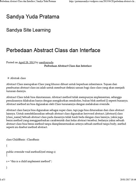 perbedaan abstract class dan interface sandya yuda pratama pdf
