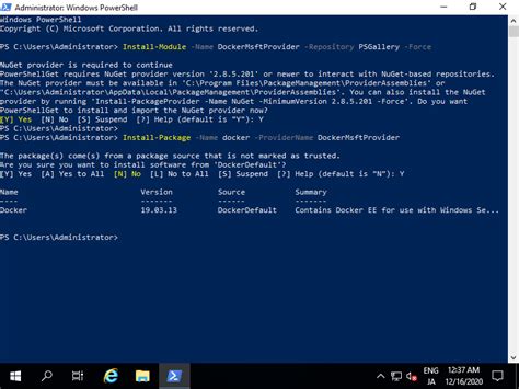 Windows Server 2019 Docker Install Server World