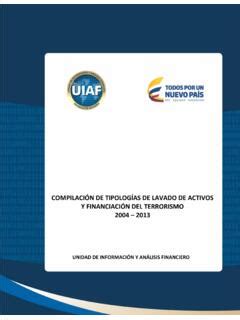 COMPILACIÓN DE TIPOLOGÍAS DE LAVADO DE ACTIVOS Y compilaci n de tipolog as de