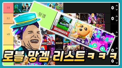 뭔가 논란이 있을 것 같은 로블록스 게임 티어 리스트 Youtube