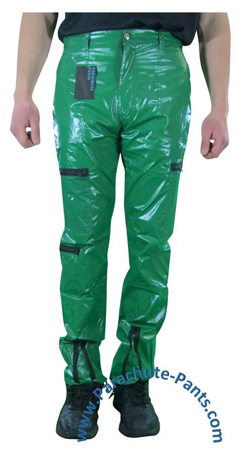 Countdown Green Shiny Nylonplastic Parachute Pants The Parachute Pants Store