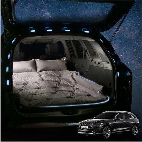 오토모듬 제네시스 Gv70 Gv70 페이스리프트 트렁크 차박 캠핑 스웨이드 논슬립 바닥 방수 에어 자충 매트 오토모듬