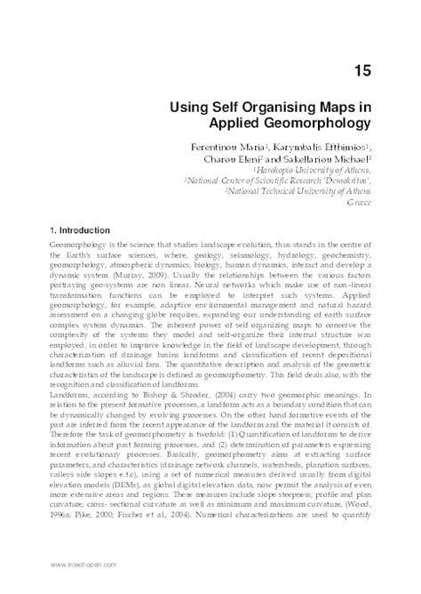 pdf using self organising maps in applied geomorphology maria ferentinou