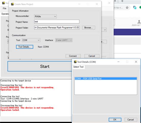 Can Renesas Flash Programmer Can Connect To Rx64m Rsk Via Com Port