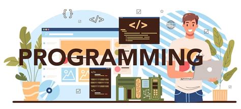 Premium Vector Programming Typographic Header IT Education Student Write Software And Create