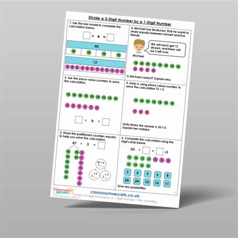 Year Divide A Digit Number By A Digit Number Prior Learning Resource Classroom Secrets