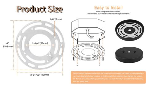 2 Pack Universal Light Fixture Mounting Bracket 4 Inches Steel Crossbar