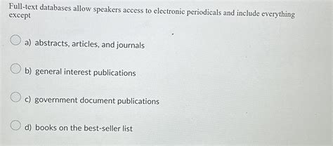 solved full text databases allow speakers access to