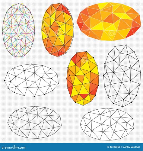Oval Polygon Abstracts Stock Vector Illustration Of Sections 43313368