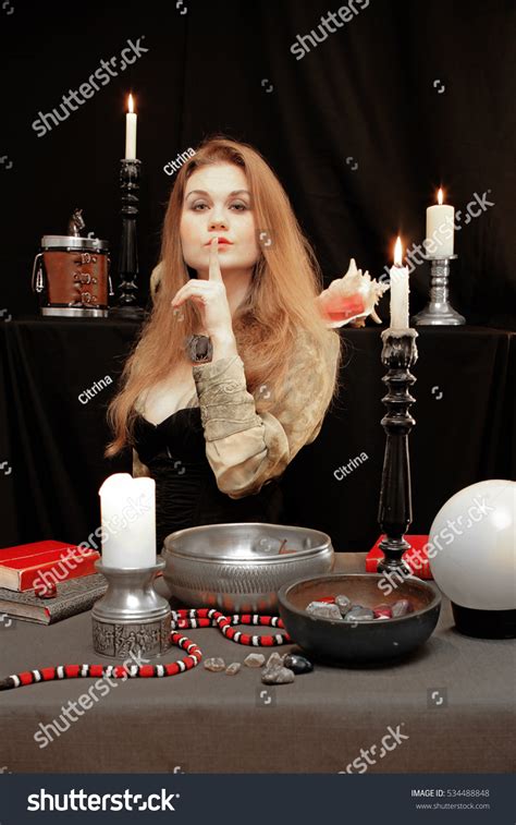 Sexy Beautiful Redhead Fantasy Witch Her Stock Photo Shutterstock