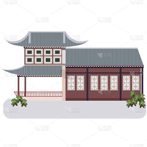 SVG 古风苏式园林建筑