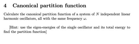 solved 4 canonical partition function calculate the