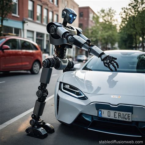 Robot Arm Charging EV Stable Diffusion Online