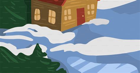 나무가 있는 눈 덮인 풍경 속의 집 벡터 Unsplash의 크리스마스 이미지