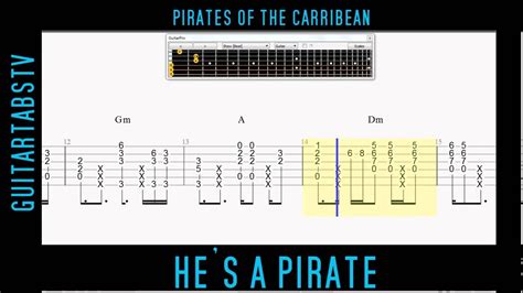 Hes A Pirate Acoustic Guitar Pro Free Tabs Pdf Pirates Of The Carribean Youtube
