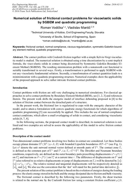 Numerical Solution Of Frictional Contact Problems For Viscoelastic Solids By Sgbem And Quadratic