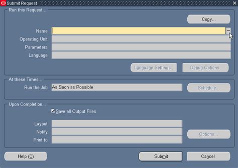 Run An Fsg Report Using The Publish Fsg Report Program Oracle Ebs Financials