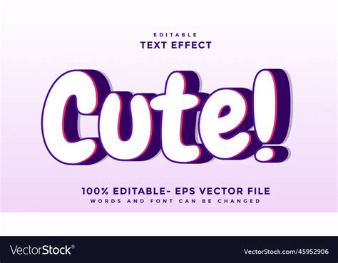 cute editable text effect design template effect vector image