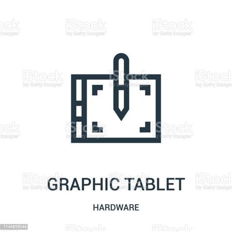 하드웨어 컬렉션에서 그래픽 태블릿 아이콘 벡터입니다 얇은 라인 그래픽 태블릿 개요 아이콘 벡터 일러스트 레이 션입니다 노트북에 대한 스톡 벡터 아트 및 기타 이미지 Istock