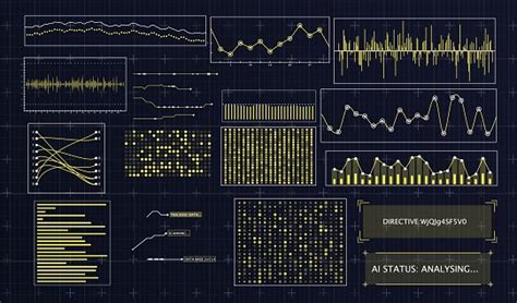 Hud 미래 인터페이스 인포그래픽 요소가 있는 하이테크 디스플레이 차트 다이어그램 선 그래픽 및 데이터가 있는 대시보드입니다 0