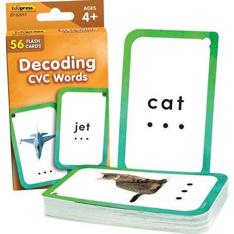 Decoding Cvc Words Flash Cards Ep 62057 Teacher Created Resources