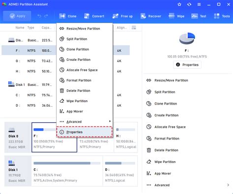 View Partition Properties With Partition Assistant