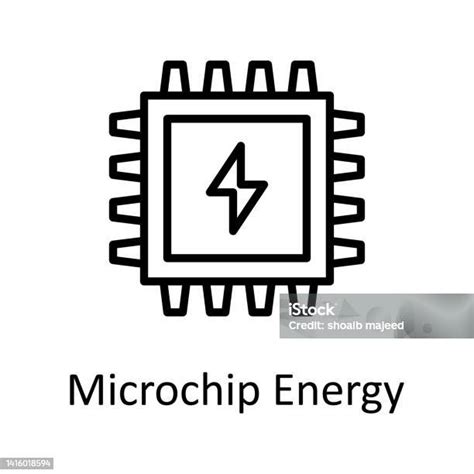 마이크로 칩 에너지 벡터 개요 아이콘 디자인 그림 흰색 배경에 Eps 10 파일 0명에 대한 스톡 벡터 아트 및 기타 이미지 0명 가상현실 공학 Istock