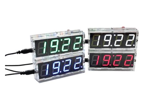 Smart Electronics Digit Digital Led Clock Kit Light Control Temperature Display Led Digital