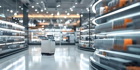Futuristic Retail Store With Advanced Technology For Automated Checkout System Concept