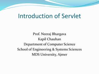 Introduction Of Servlet PPTX