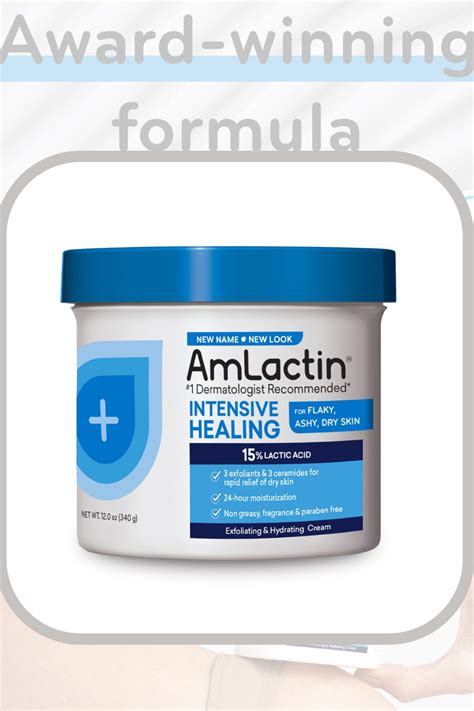 Amlactin Intensive Healing Body Cream 12 Oz Tub 2 In 1 Exfoliator And