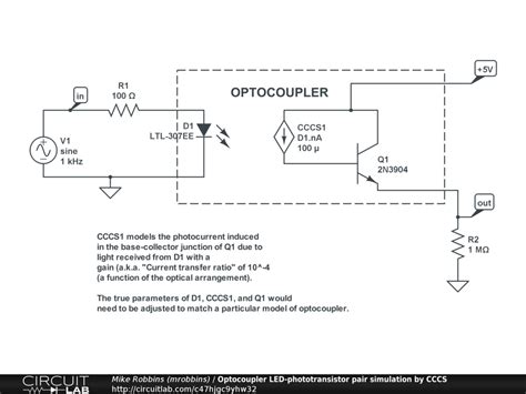 Opto Isolator 4n35 Simulation Electronics Qanda Circuitlab
