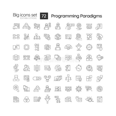 programming language features brochure template stock vector