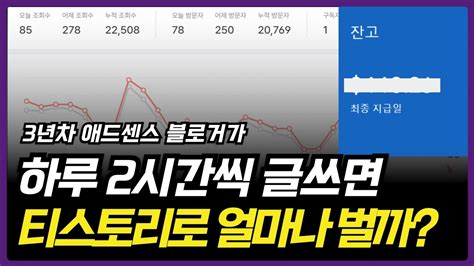 티스토리 블로그 하루 방문자 300명 현실적인 구글애드센스 수익 공개 I 이슈성 키워드 추천하지 않는 이유 Youtube