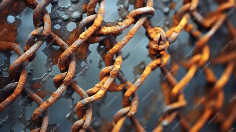 Premium Ai Image Vivid And Detailed Texture Of An Old Rusted Chain