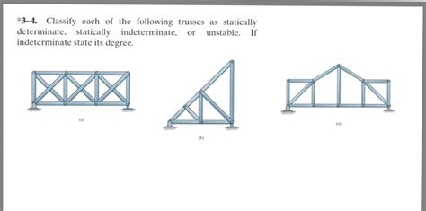 Solved 3 4 Classify Each Of The Following Trusses As