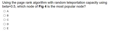 solved using the page rank algorithm with random