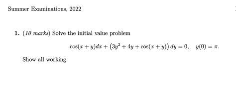 [solved] summer examinations 2022 1 10 marks solve th