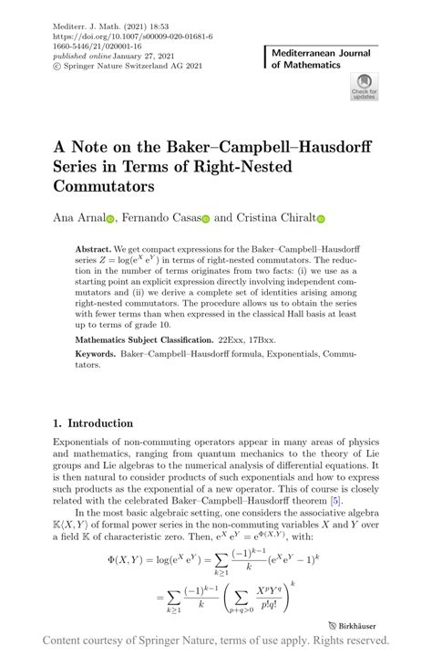 a note on the baker campbell hausdorff series in terms of right nested