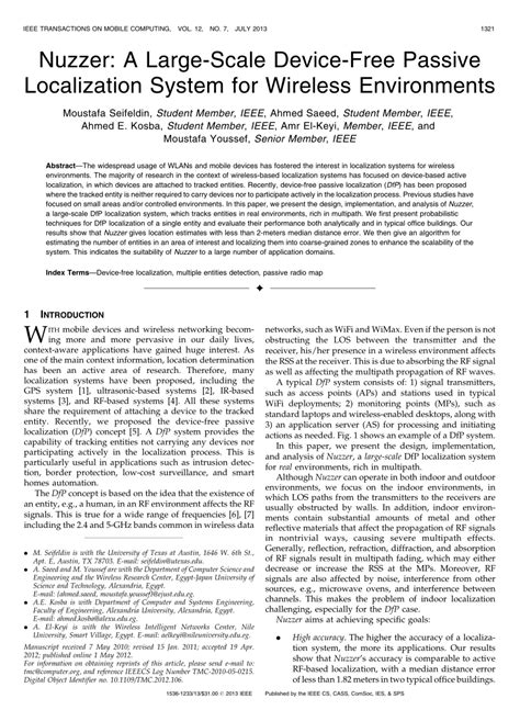 Pdf Nuzzer A Large Scale Device Free Passive Localization System For