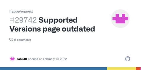 supported versions page outdated · issue 29742 · frappe erpnext · github