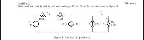 Solved Question 2 Find Mesh Currents I1 And I2 And Node