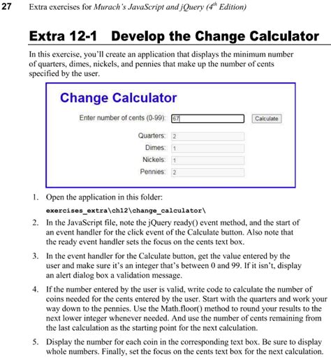 Solved 27 Extra Exercises For Murach S JavaScript And JQuery Chegg