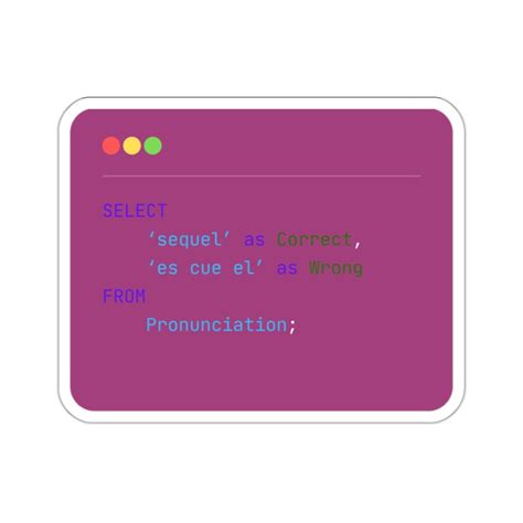 Dark Pink Sql Pronunciation Sticker Funny Sql Sticker Data Analyst T Data Scientist