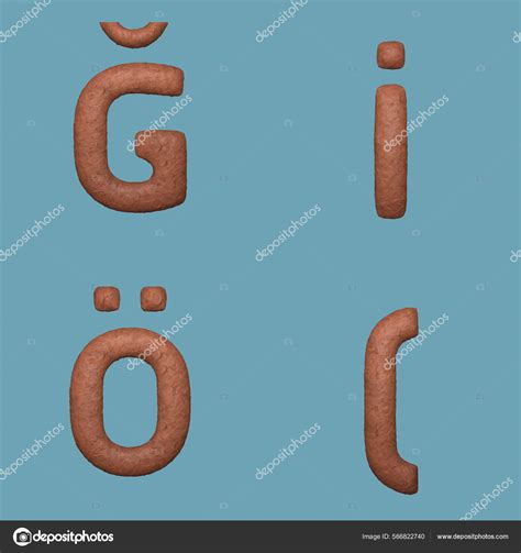 Rendering Clay Glyphs Isolated Pale Blue Background Including Path Easy Stock Illustration By