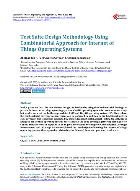 Pdf Test Suite Design Methodology Using Combinatorial Approach For