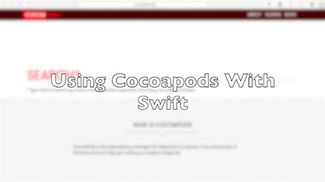 Using Cocoapods With Xcode 6 And Swift YouTube