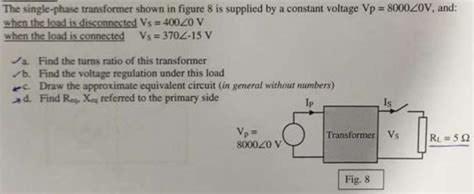 Solved The Single Phase Transformer Shown In Figure Is Chegg